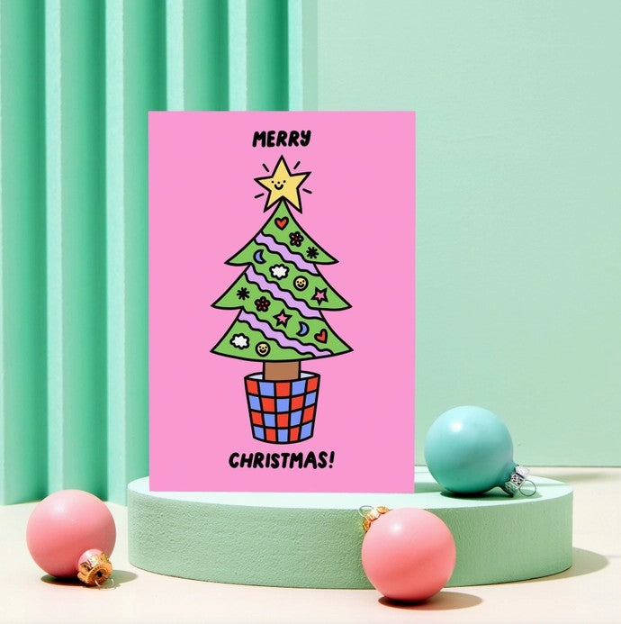 Merry Christmas PInk Card – JoJo's Greens