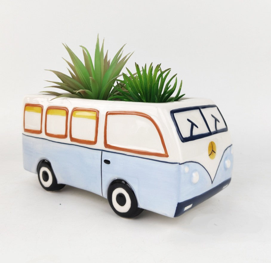 Retro Kombi Van Planter Mustard & Blue – JoJo's Greens